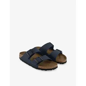 BIRKENSTOCK Arizona Double-strap Leather Sandals - Navy