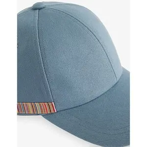 Paul Smith Cotton Baseball Cap With Signature Trim - Blue