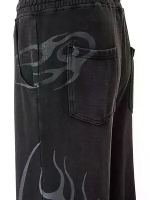 HELLSTAR Flame-print Track Pants - Black