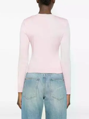 SELF-PORTRAIT Floral Appliqué Crew Neck Sweater