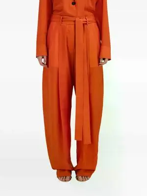 FERRAGAMO Barrel-leg Virgin Wool Trousers