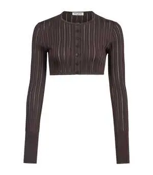 Alaïa Striped Cropped Cardigan