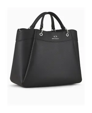 Armani Exchange Logo Leather Tote