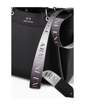 Armani Exchange Logo Leather Tote