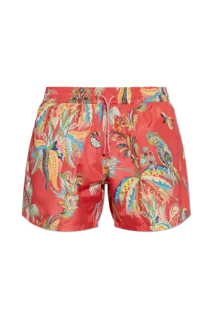 Etro Tropical Print Swim Shorts - Red