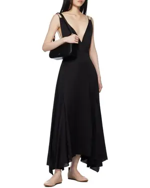 LANVIN Silk Dress With Spaghetti Straps And Open Back