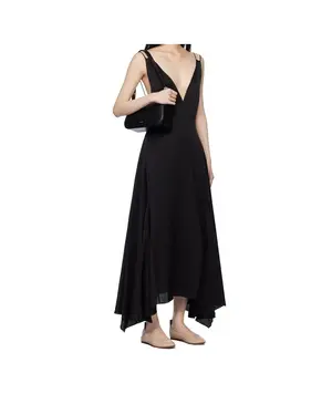 LANVIN Silk Dress With Spaghetti Straps And Open Back