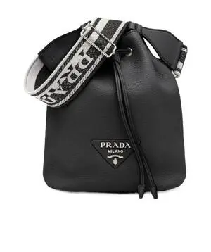 Prada Leather Bucket Bag - Black