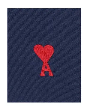 Ami Logo Embroidered Cotton Hoodie
