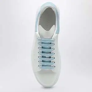 Alexander McQueen Oversized Sneakers With Powder Blue Heel Tab - White