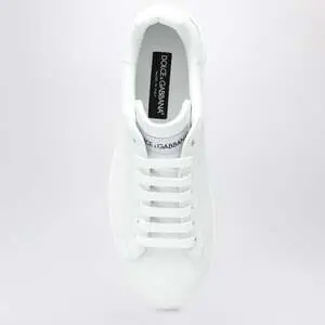 Dolce & Gabbana Portofino Leather Sneakers - White