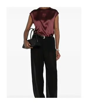 Brunello Cucinelli Satin Cap Sleeve Top