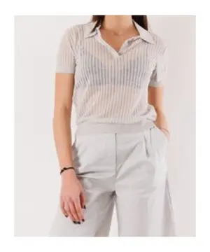Patrizia Pepe Knitted Polo Shirt With Button Detail