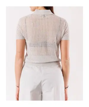 Patrizia Pepe Knitted Polo Shirt With Button Detail