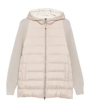 Brunello Cucinelli Shiny Zipped Down Jacket - Nude
