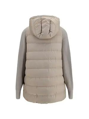 Brunello Cucinelli Shiny Zipped Down Jacket - Nude