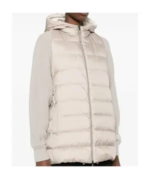 Brunello Cucinelli Shiny Zipped Down Jacket - Nude