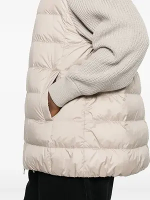 Brunello Cucinelli Shiny Zipped Down Jacket - Nude