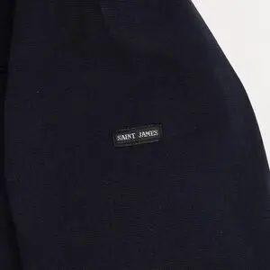 Saint James Long Sleeve Zip-up Jacket With Fold-down Collar