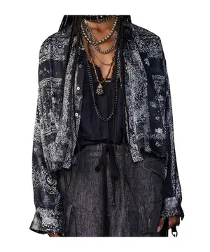 R13 Printed Button-up Shirt With Gathered Yoke