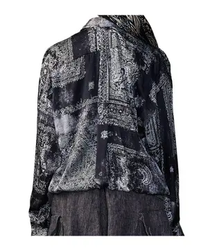 R13 Printed Button-up Shirt With Gathered Yoke