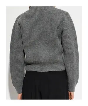 JIL SANDER Ribbed-knit Sweater With Long Sleeves - Gray