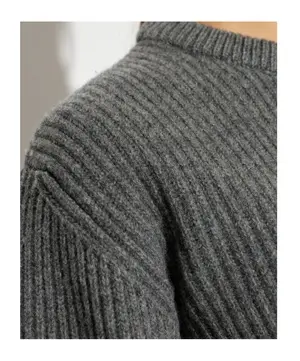 JIL SANDER Ribbed-knit Sweater With Long Sleeves - Gray