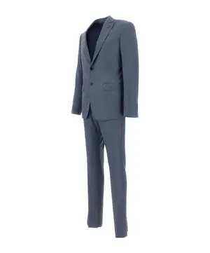 Emporio Armani Two-button Peaked-lapels Single-breasted Suit - Blue