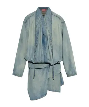 DIESEL® Diesel De-Tilora-S Denim Dress With Asymmetrical Hem Gray