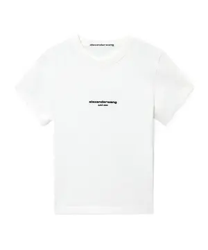 Alexander Wang Logo Print Cropped T-shirt - White