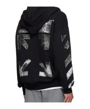 Off-White Logo Print Zip-up Hoodie