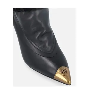 Pinko 90mm Pointed Toe Logo Ankle Boots