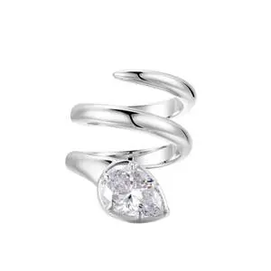 ONEWILDONE Twisted Snake Cubic Zirconia Ring - Silver