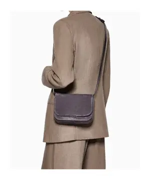 Giorgio Armani Suede Shoulder Bag With Flap And Adjustable Strap