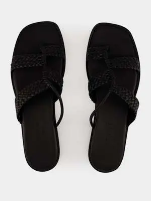 Hereu Lina Woven Strappy Flat Sandals