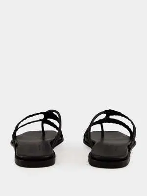 Hereu Lina Woven Strappy Flat Sandals
