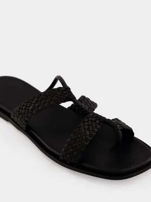 Hereu Lina Woven Strappy Flat Sandals