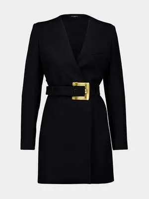 Balmain Mini Belted Dress - Black