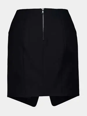 Balmain Short Grain De Poudre Skirt With Anthem Buckle