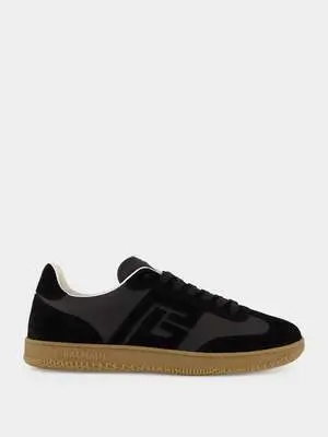 Balmain Swan Suede And Leather Lace-up Trainers - Black