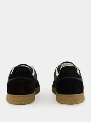 Balmain Swan Suede And Leather Lace-up Trainers - Black
