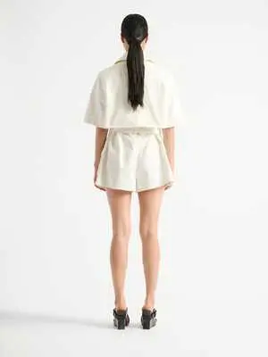 Balmain Belted Denim Playsuit
