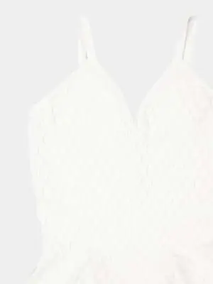 Balmain Quilted Knit V-neck Mini Dress