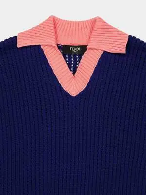 Fendi Oversized Cotton Jumper - Blue