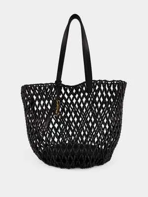 Saint Laurent Panier Soup Calfskin Shoulder Bag - Black