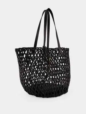 Saint Laurent Panier Soup Calfskin Shoulder Bag - Black