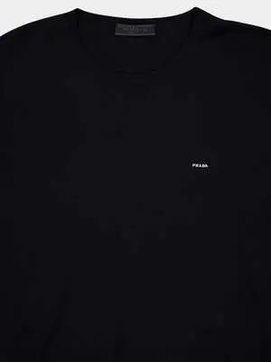 Prada Superfine Wool Crewneck Pullover - Black