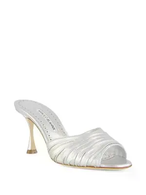 Manolo Blahnik Pirua Nappa Leather Heeled Mules