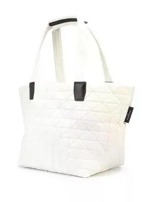 VEECOLLECTIVE Quilted Geometric Tote Bag - White