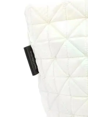 VEECOLLECTIVE Quilted Geometric Tote Bag - White
